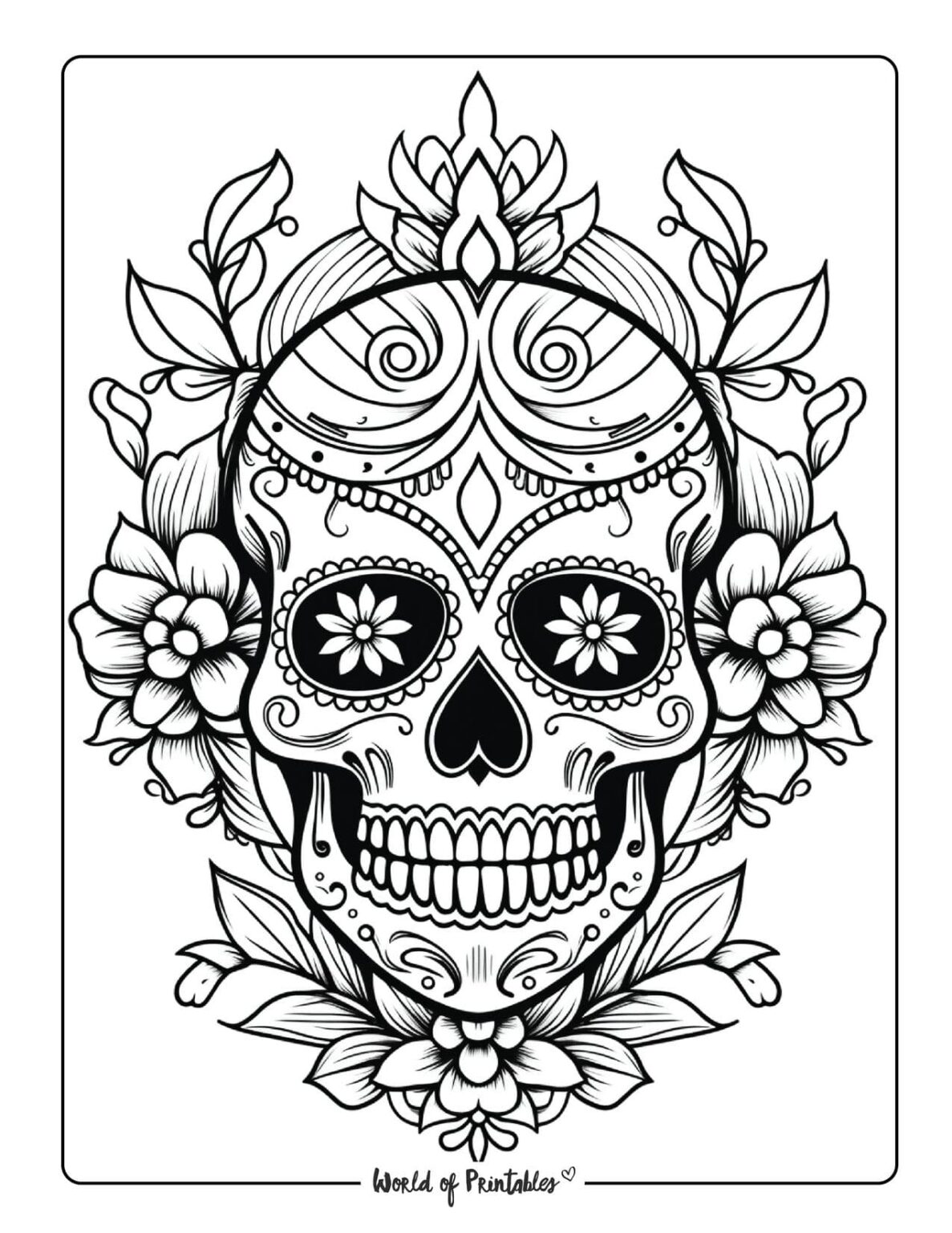 Skull Coloring Pages - World of Printables