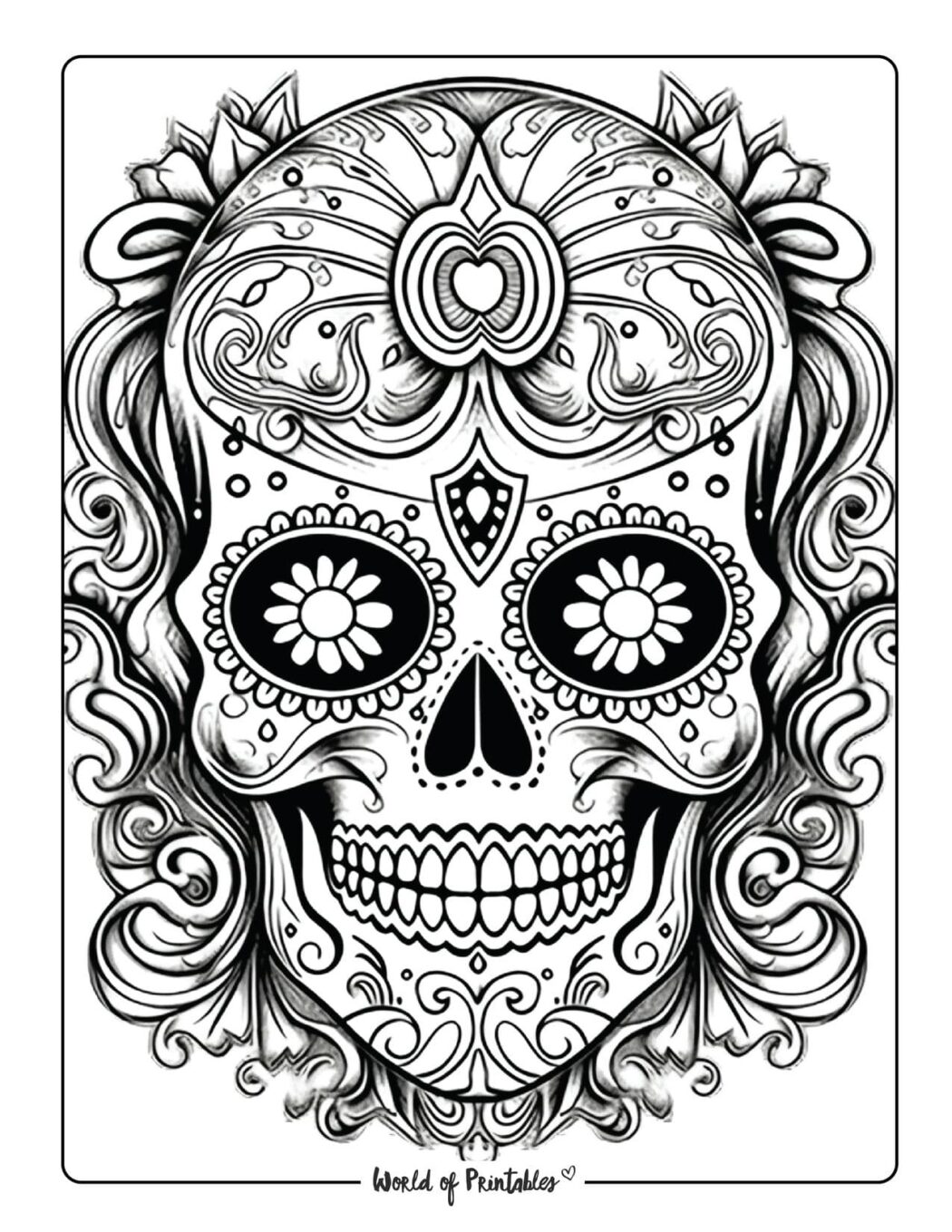 Skull Coloring Pages - World of Printables