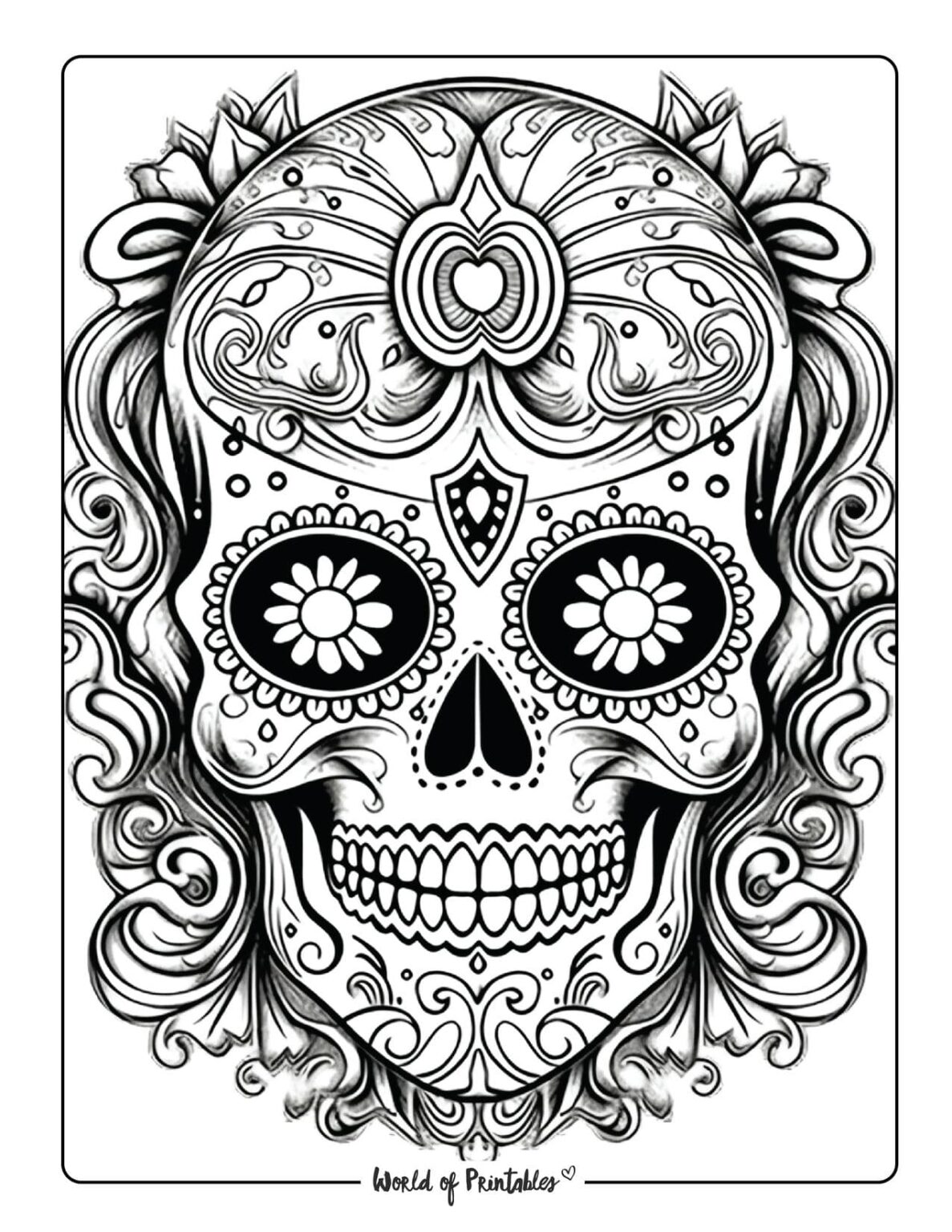 Skull Coloring Pages - World of Printables