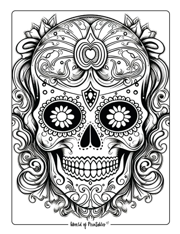 Skull Coloring Pages - World of Printables
