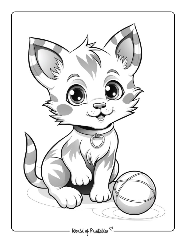 Kitten Coloring Pages - World of Printables