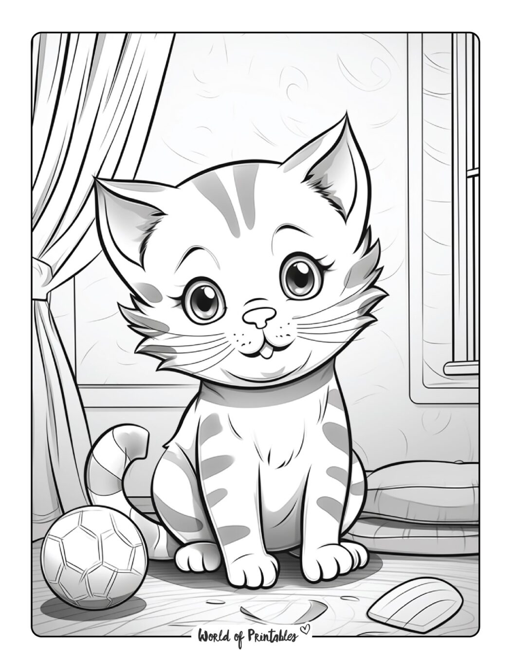 Kitten Coloring Pages - World of Printables