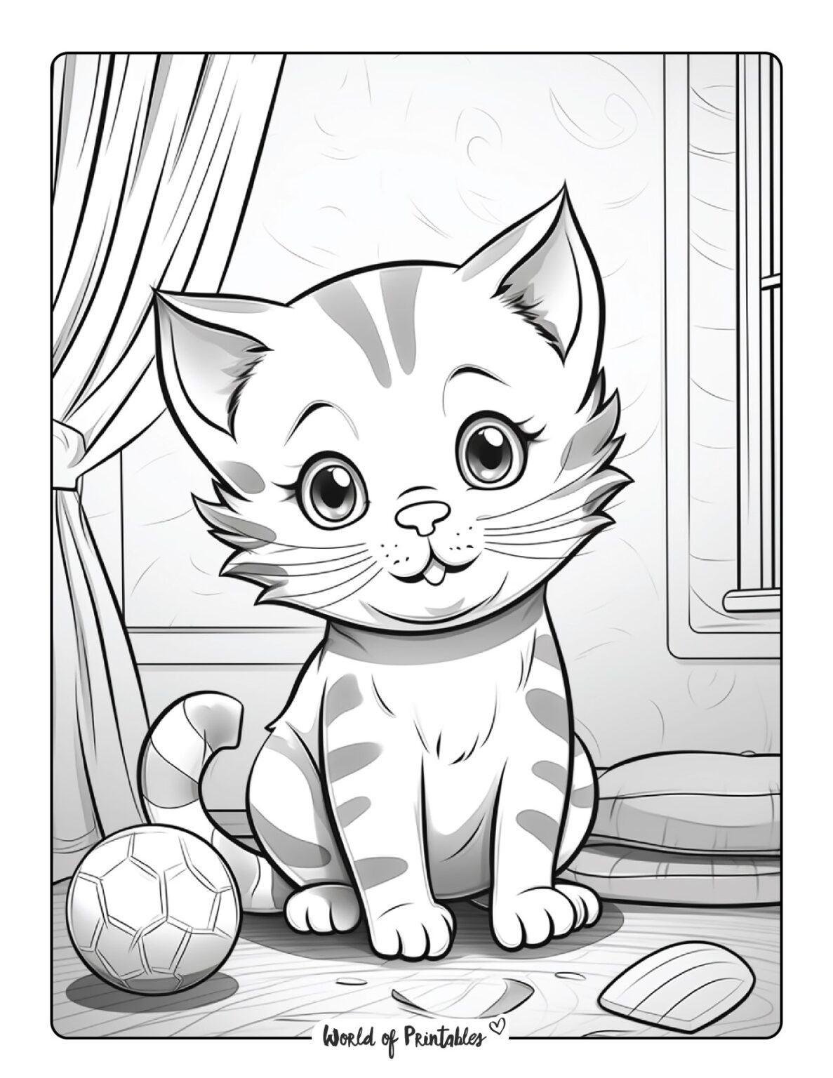 Kitten Coloring Pages - World of Printables