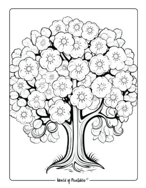 Tree Coloring Pages - World of Printables