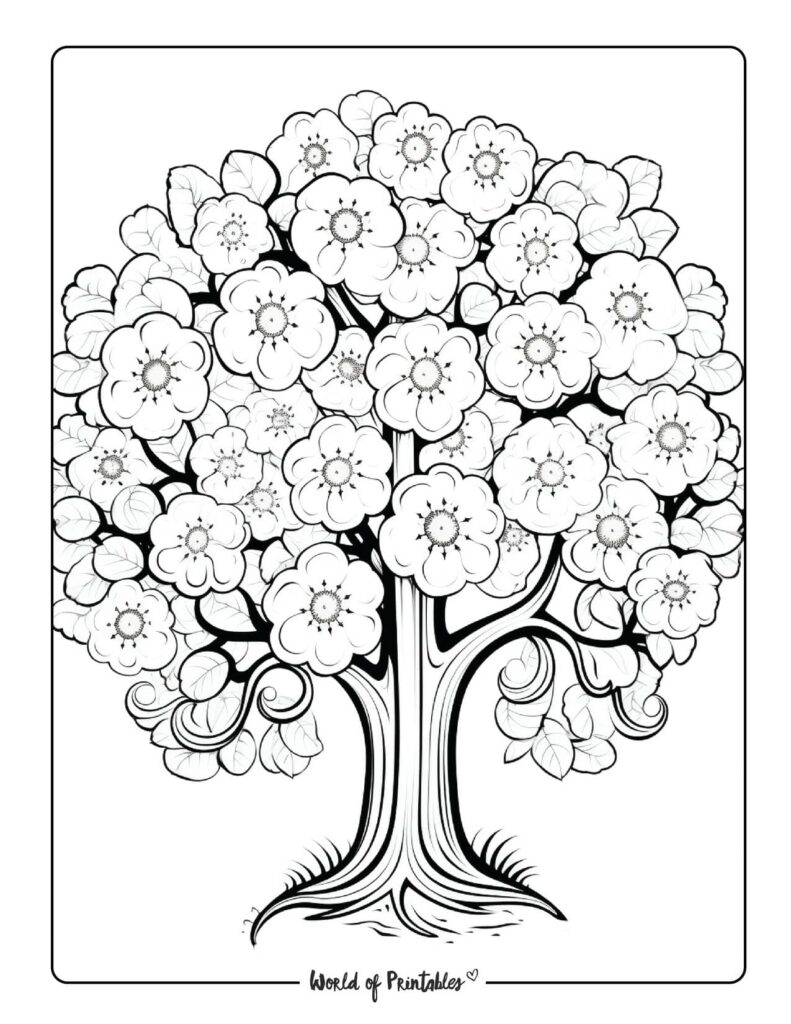 Tree Coloring Pages - World of Printables