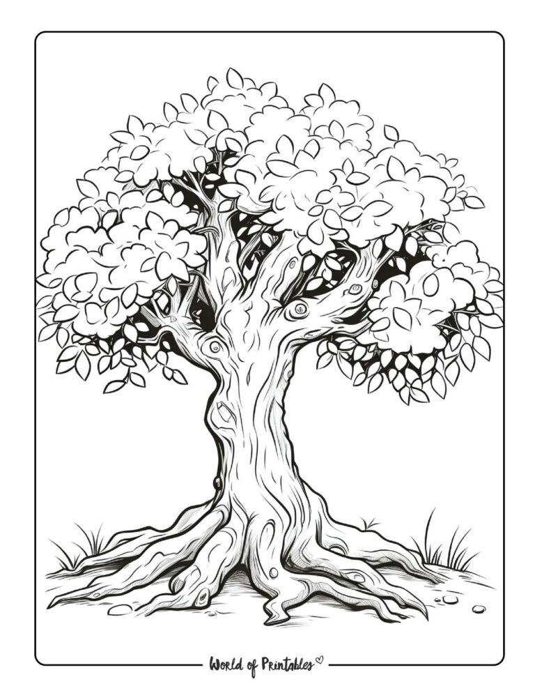 Tree Coloring Pages - World of Printables