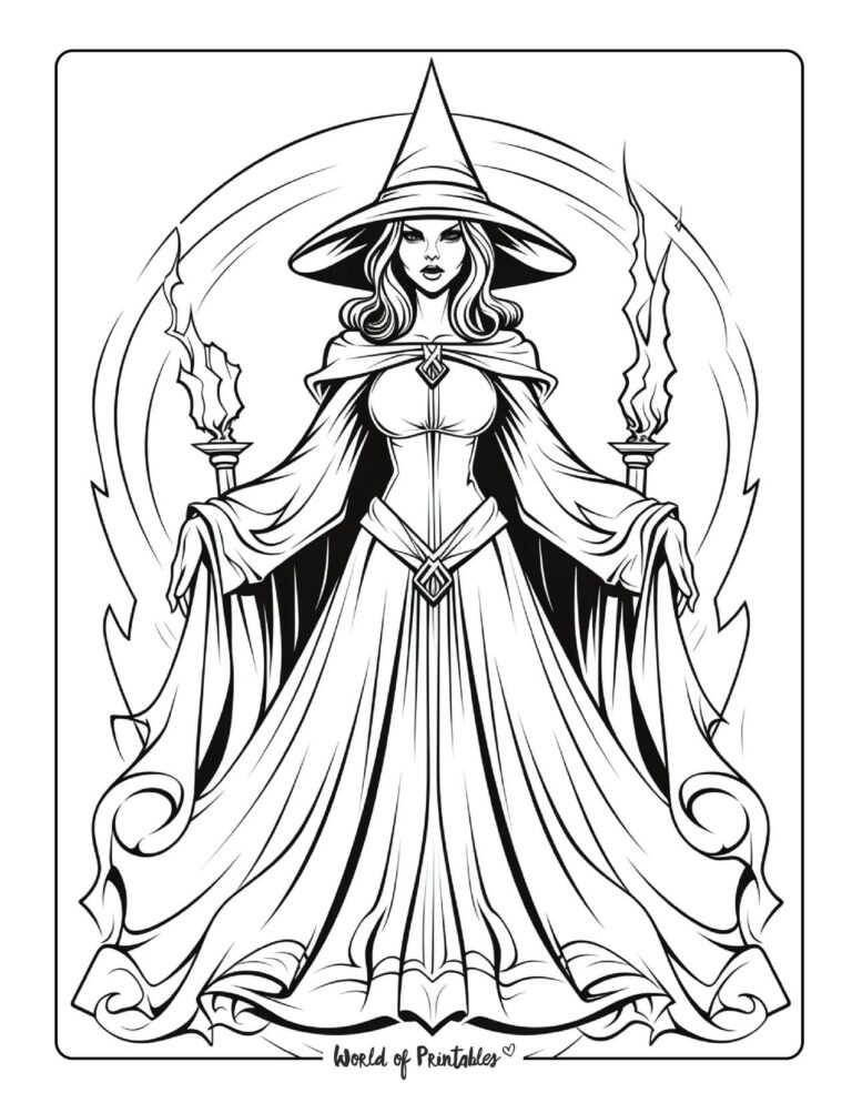 Witch Coloring Pages For Kids & Adults - World of Printables