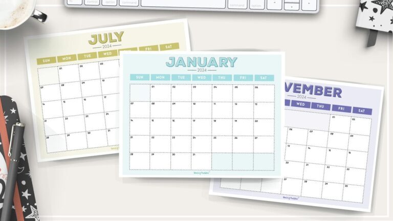 80+ Cute Calendars For 2024 - World of Printables