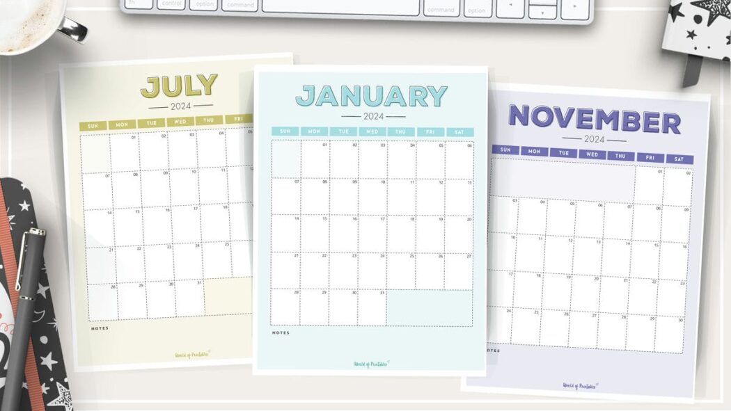 80+ Cute Calendars For 2024 - World of Printables