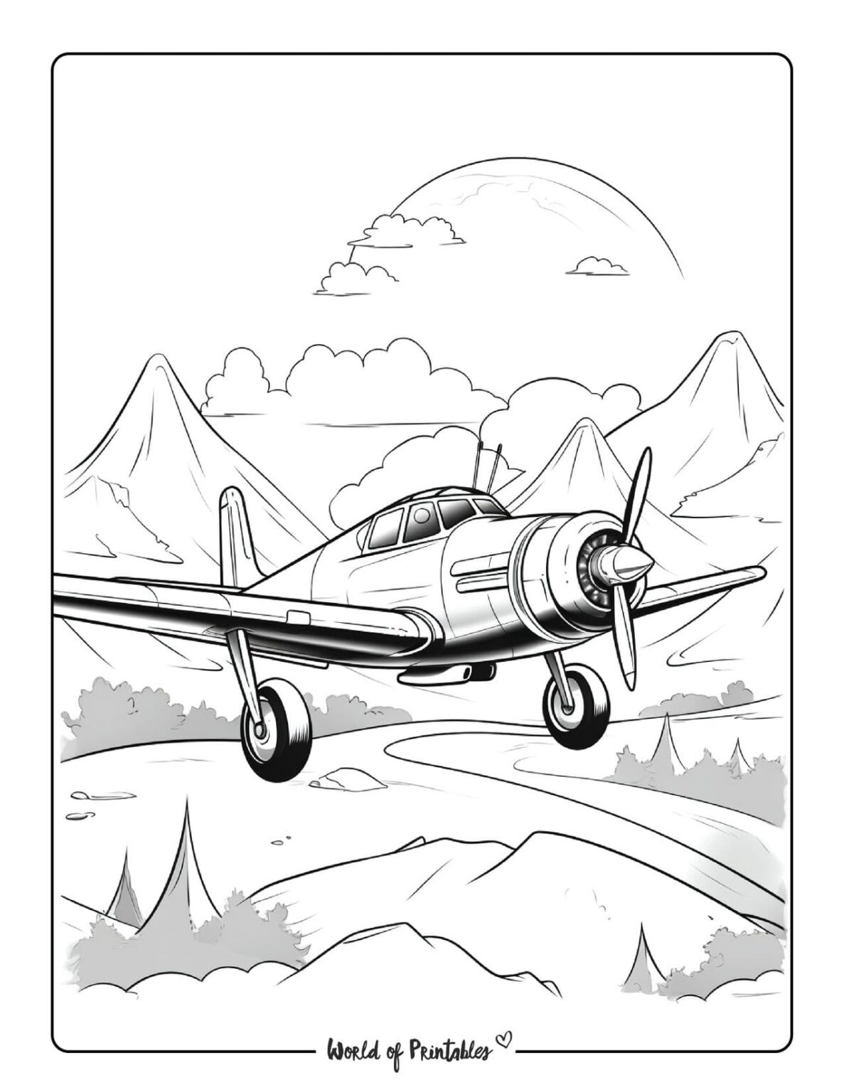 Airplane Coloring Pages For Kids & Adults - World of Printables