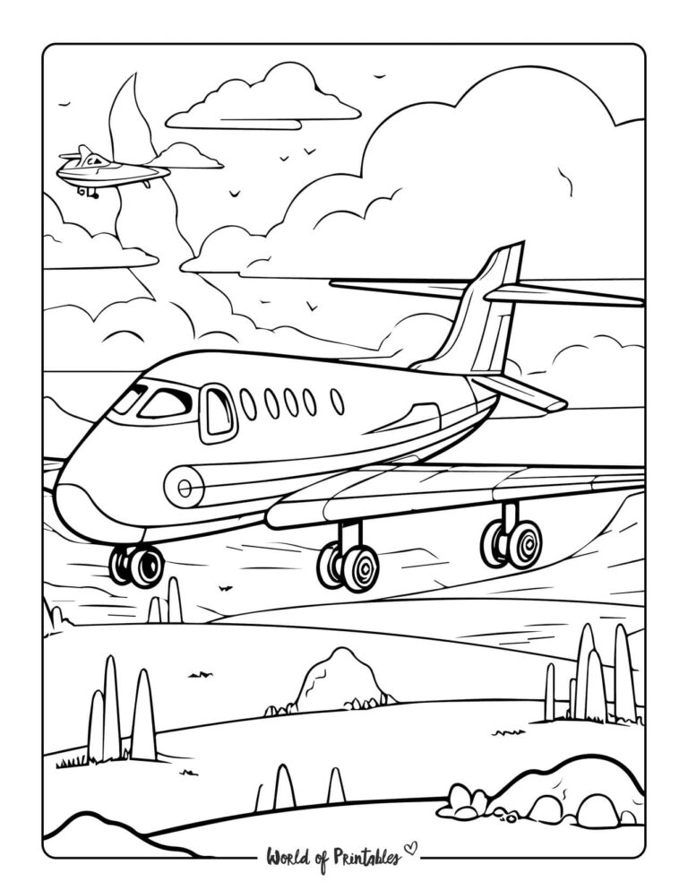 Airplane Coloring Pages For Kids & Adults - World of Printables