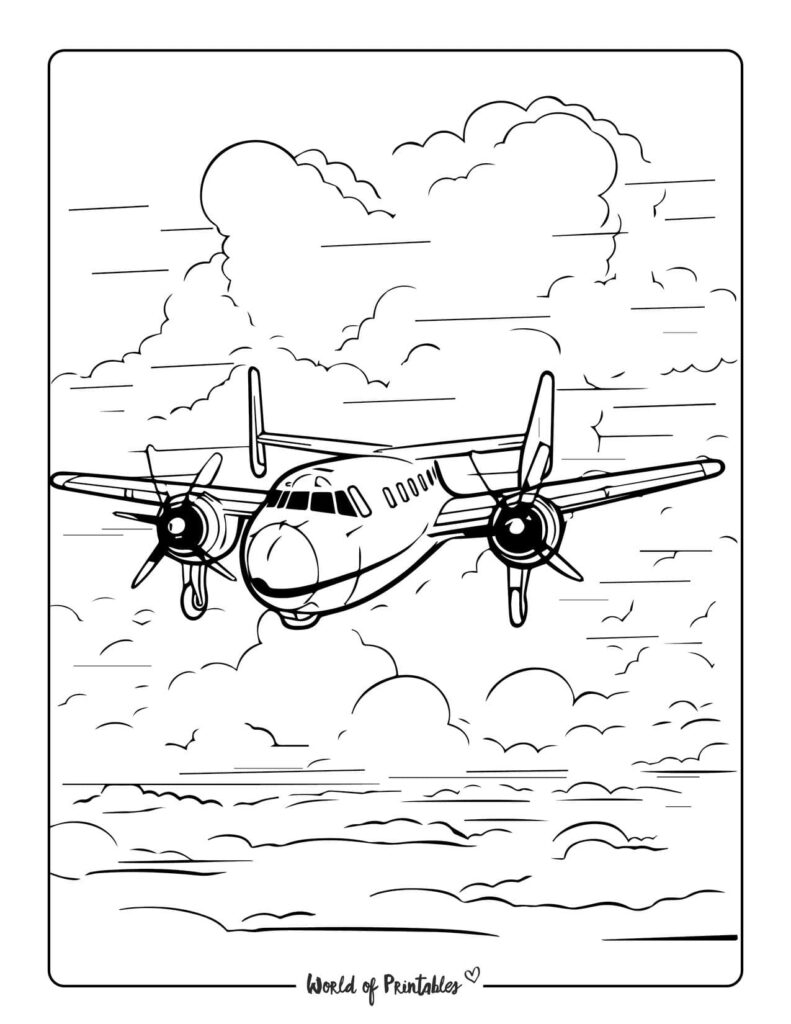 Airplane Coloring Pages For Kids & Adults - World of Printables