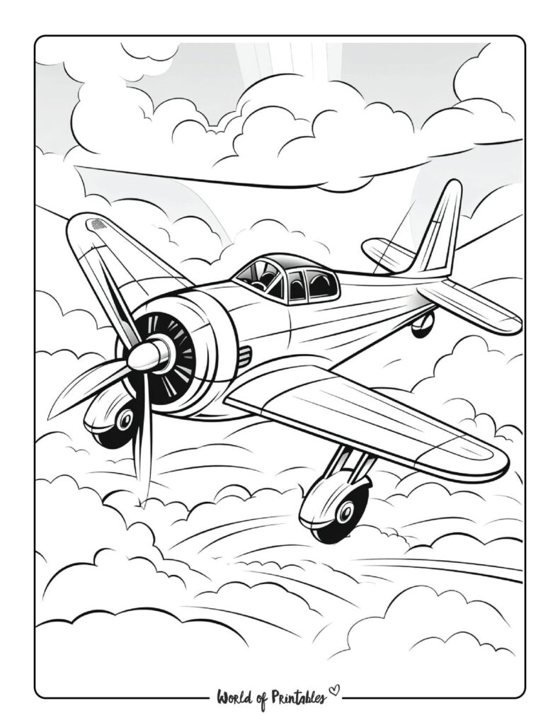 Airplane Coloring Pages For Kids & Adults - World of Printables