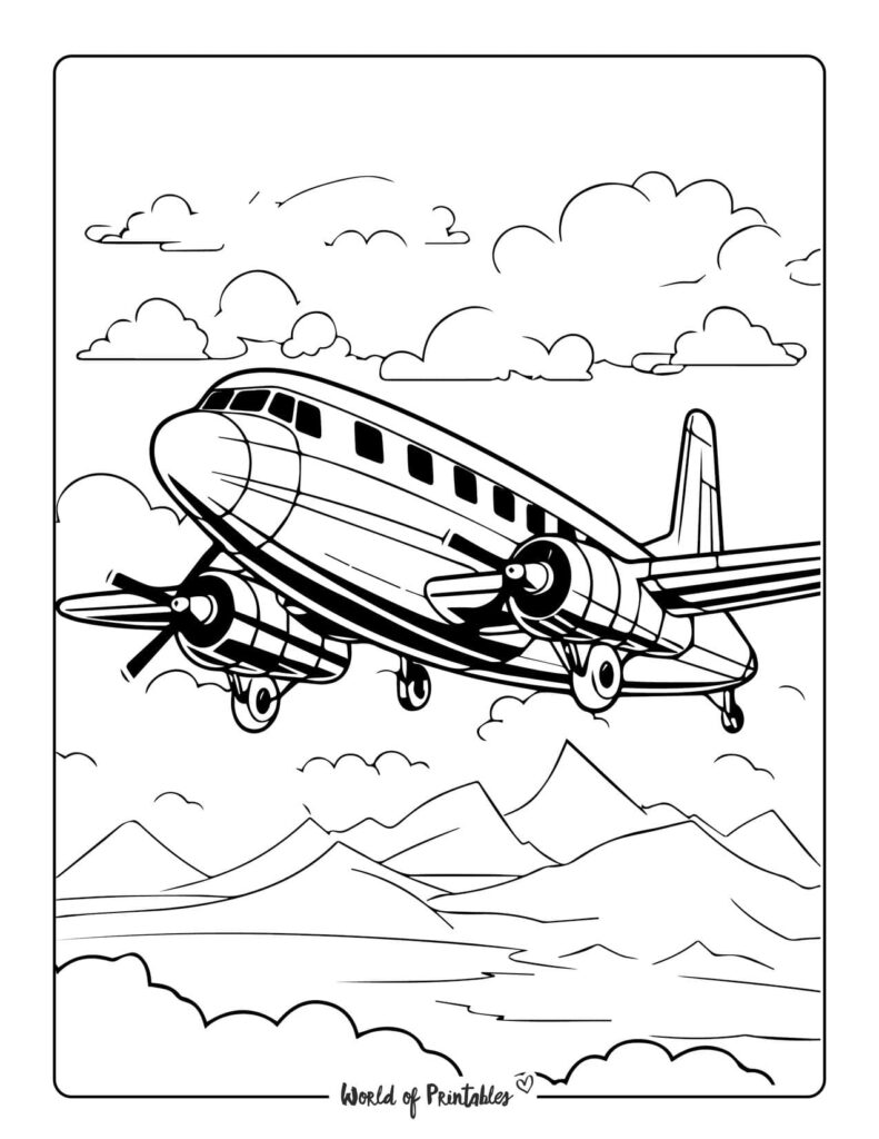 Airplane Coloring Pages For Kids & Adults - World of Printables