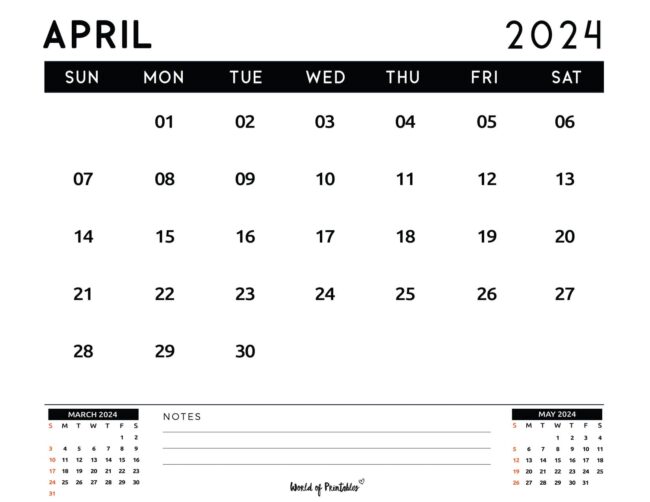 April 2024 Calendars | 100+ Best - World of Printables
