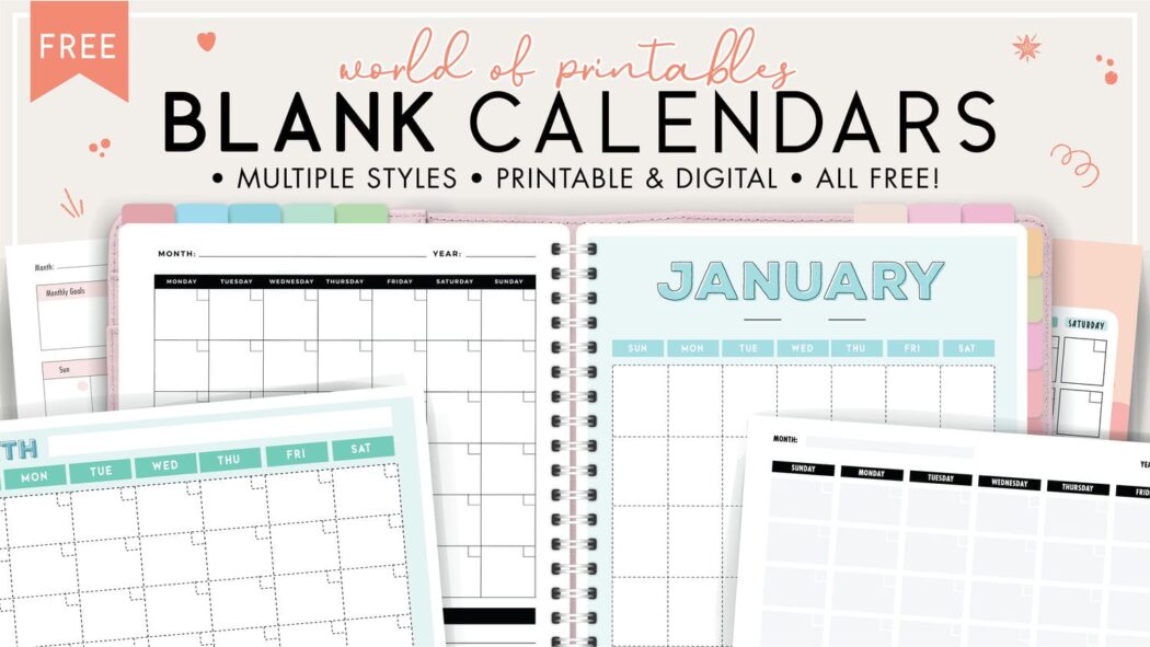 Free Printable Calendars For 2021 & 2022 - World of Printables