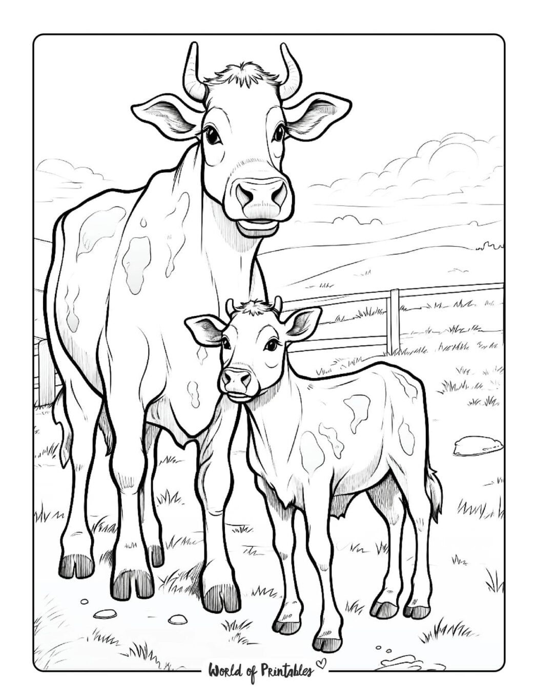 Cow Coloring Pages For Kids & Adults - World of Printables