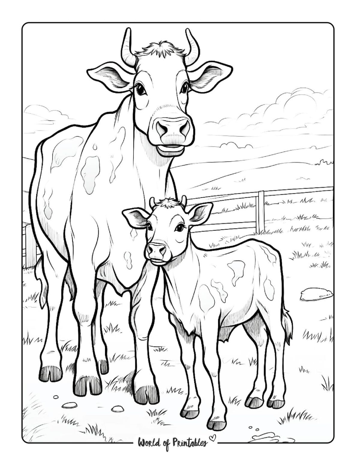 Cow Coloring Pages For Kids & Adults - World of Printables