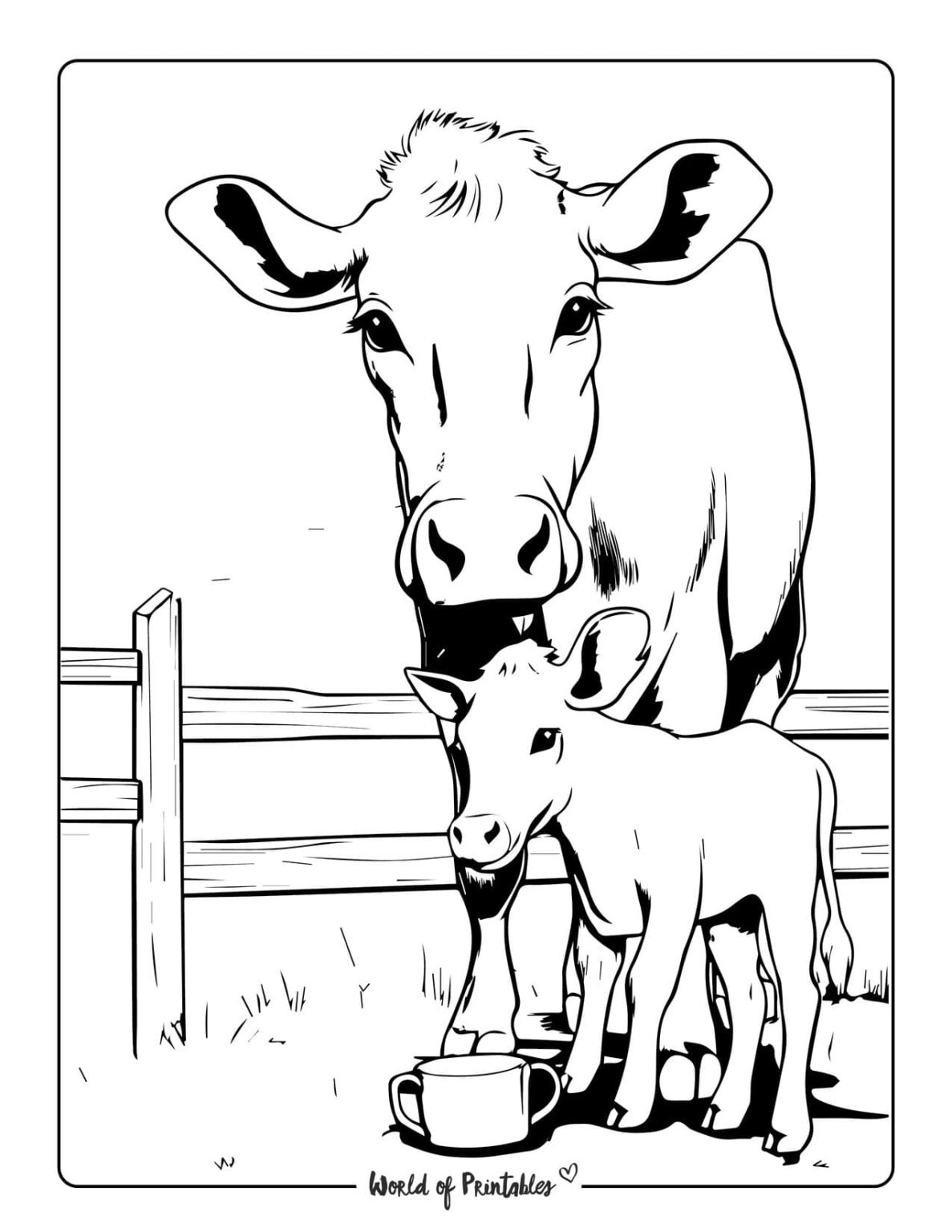 Cow Coloring Pages For Kids & Adults - World of Printables