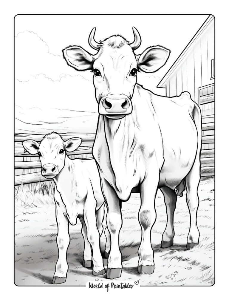 Cow Coloring Pages For Kids & Adults - World of Printables