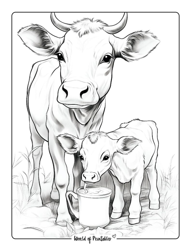 Cow Coloring Pages For Kids & Adults - World of Printables