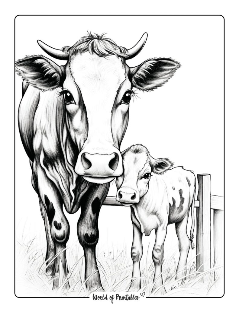 Cow Coloring Pages For Kids & Adults - World of Printables