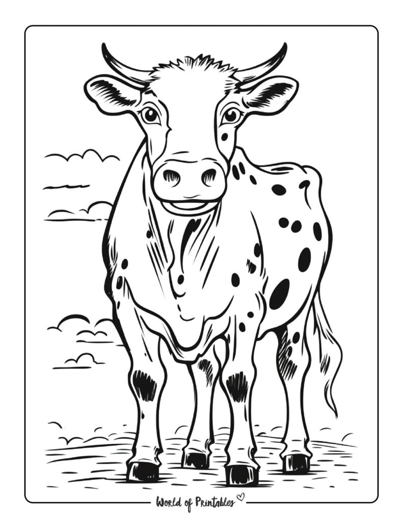 Cow Coloring Pages For Kids & Adults - World of Printables