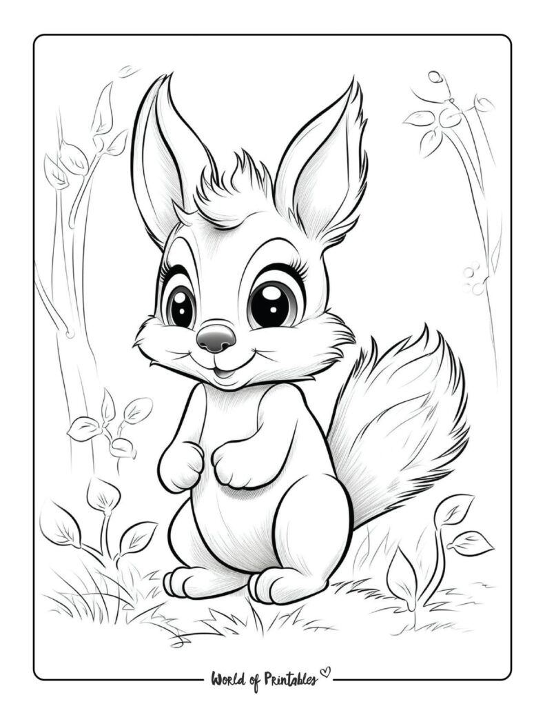 Cute Animal Coloring Pages - World of Printables
