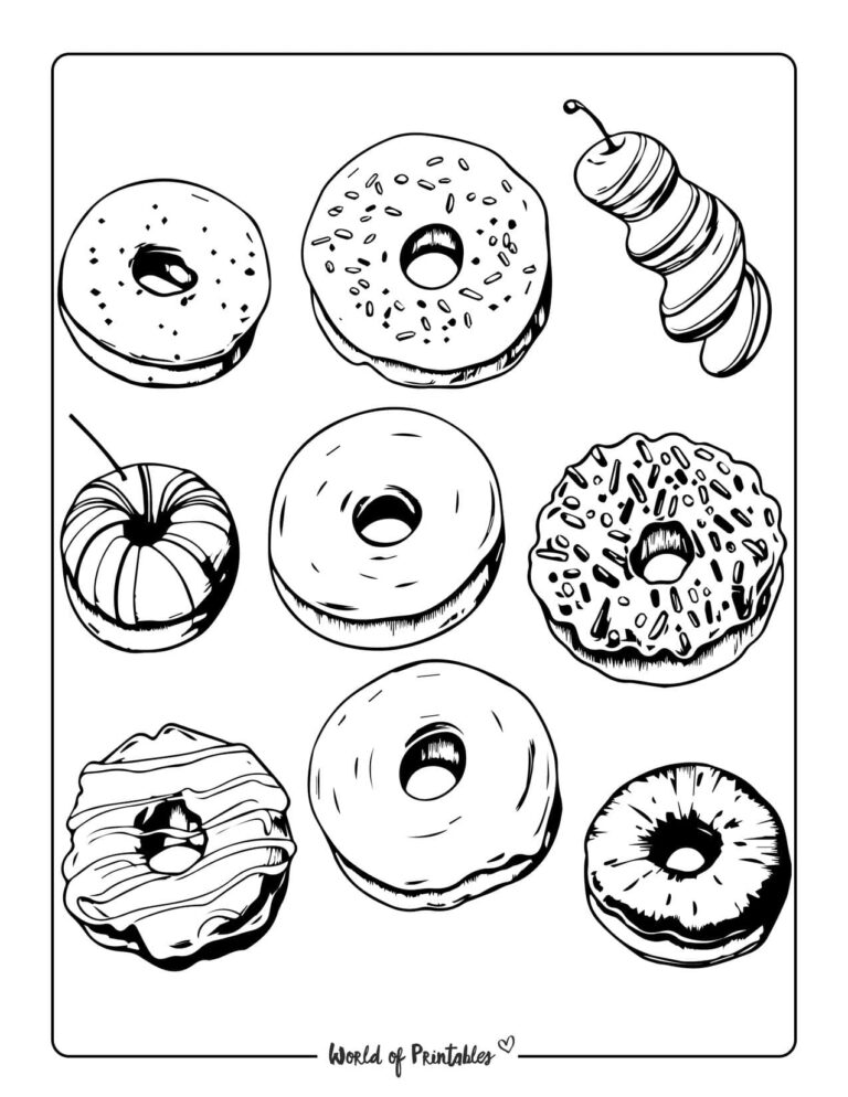 Donut Coloring Pages For Kids & Adults - World of Printables