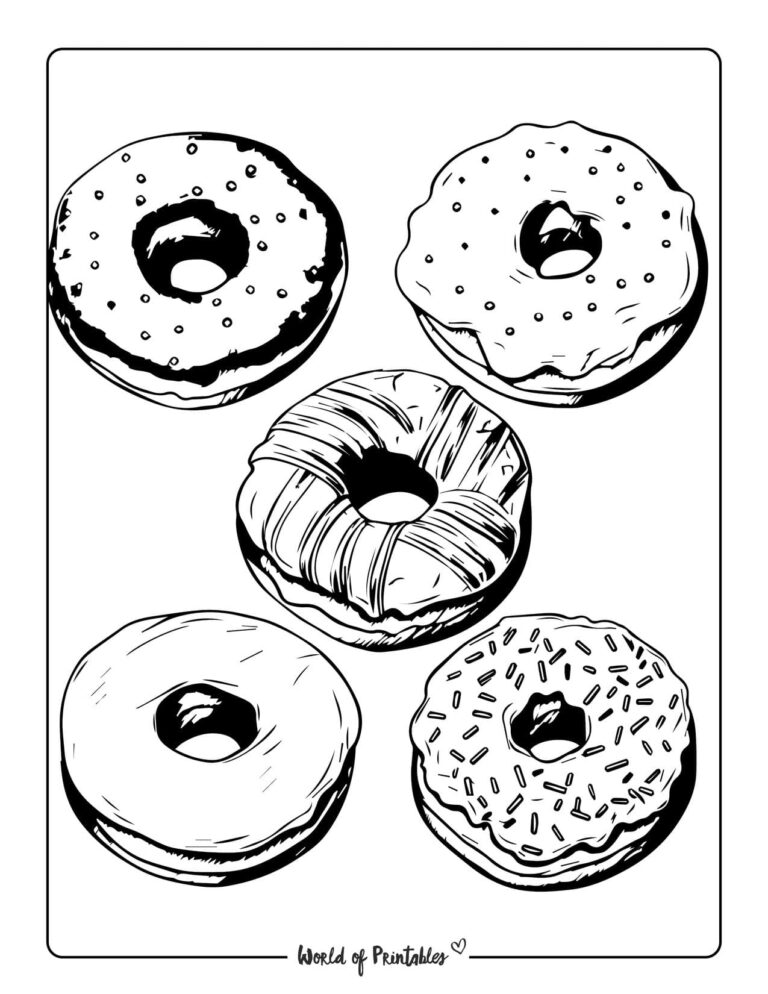 Donut Coloring Pages For Kids & Adults - World of Printables
