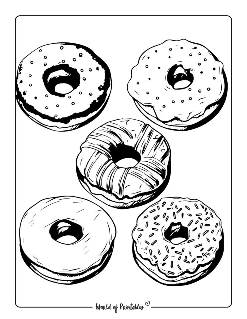 Donut Coloring Pages For Kids & Adults - World of Printables
