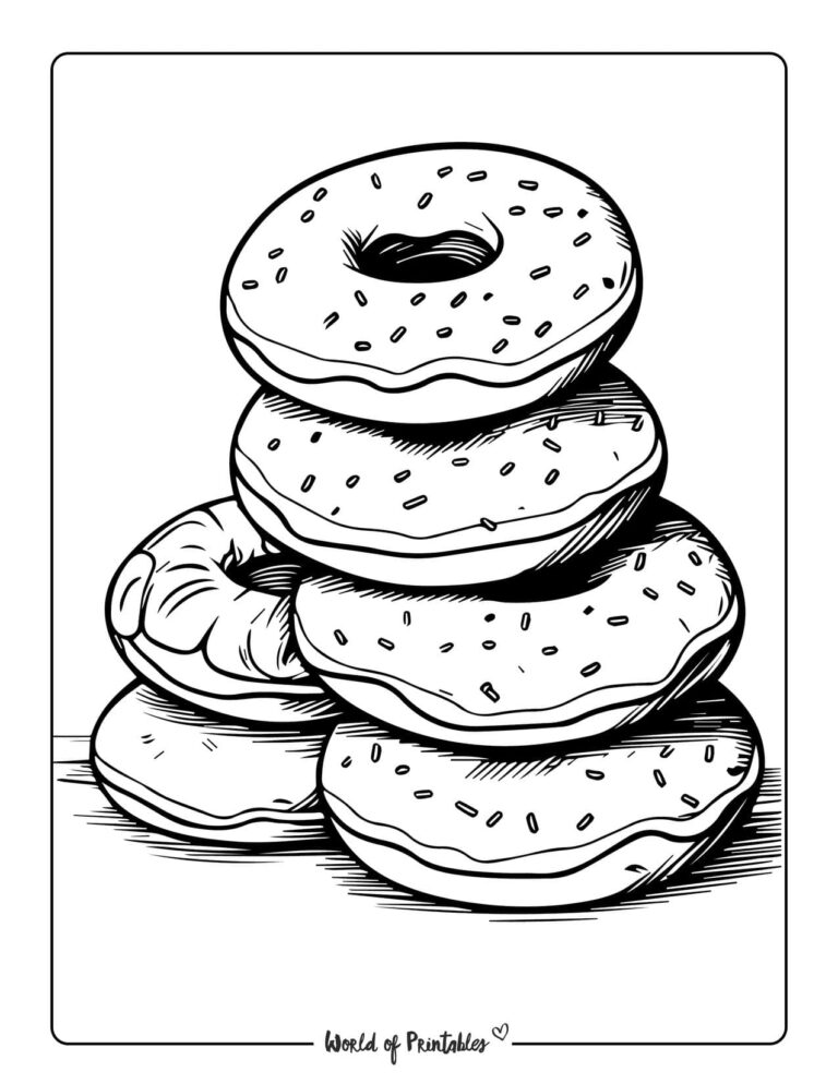 Donut Coloring Pages For Kids & Adults - World of Printables