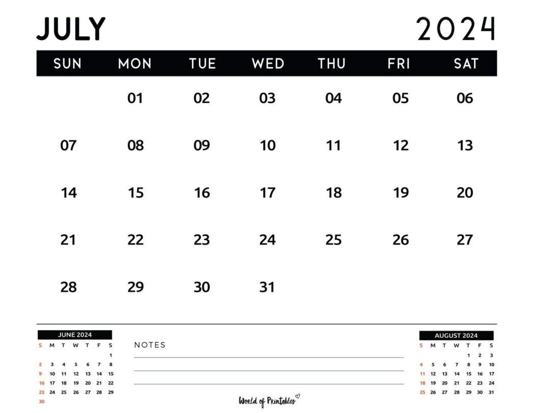 July 2024 Calendars | 100+ Best - World of Printables