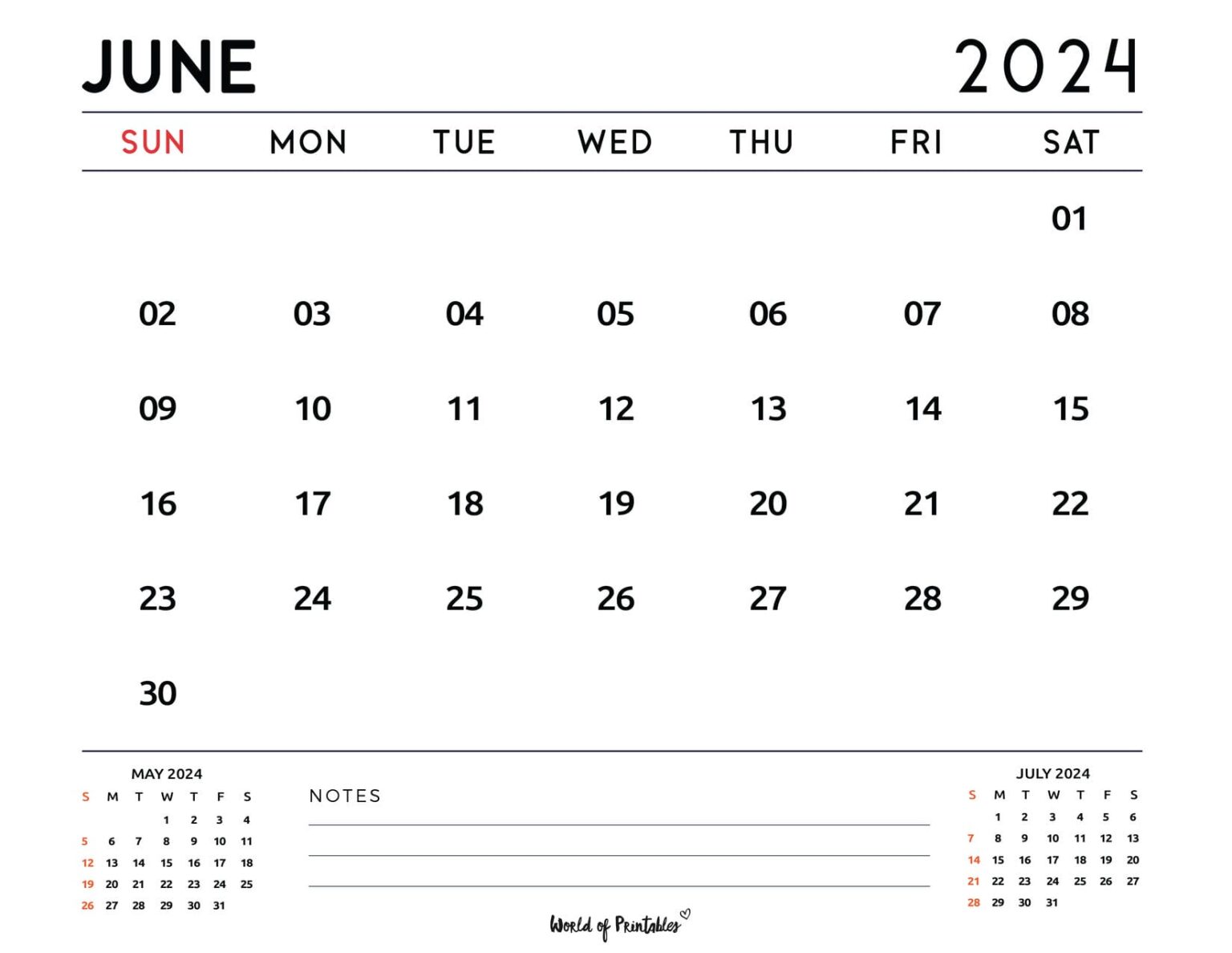 June 2024 Calendars | 100+ Best - 100's of Styles - All Free!