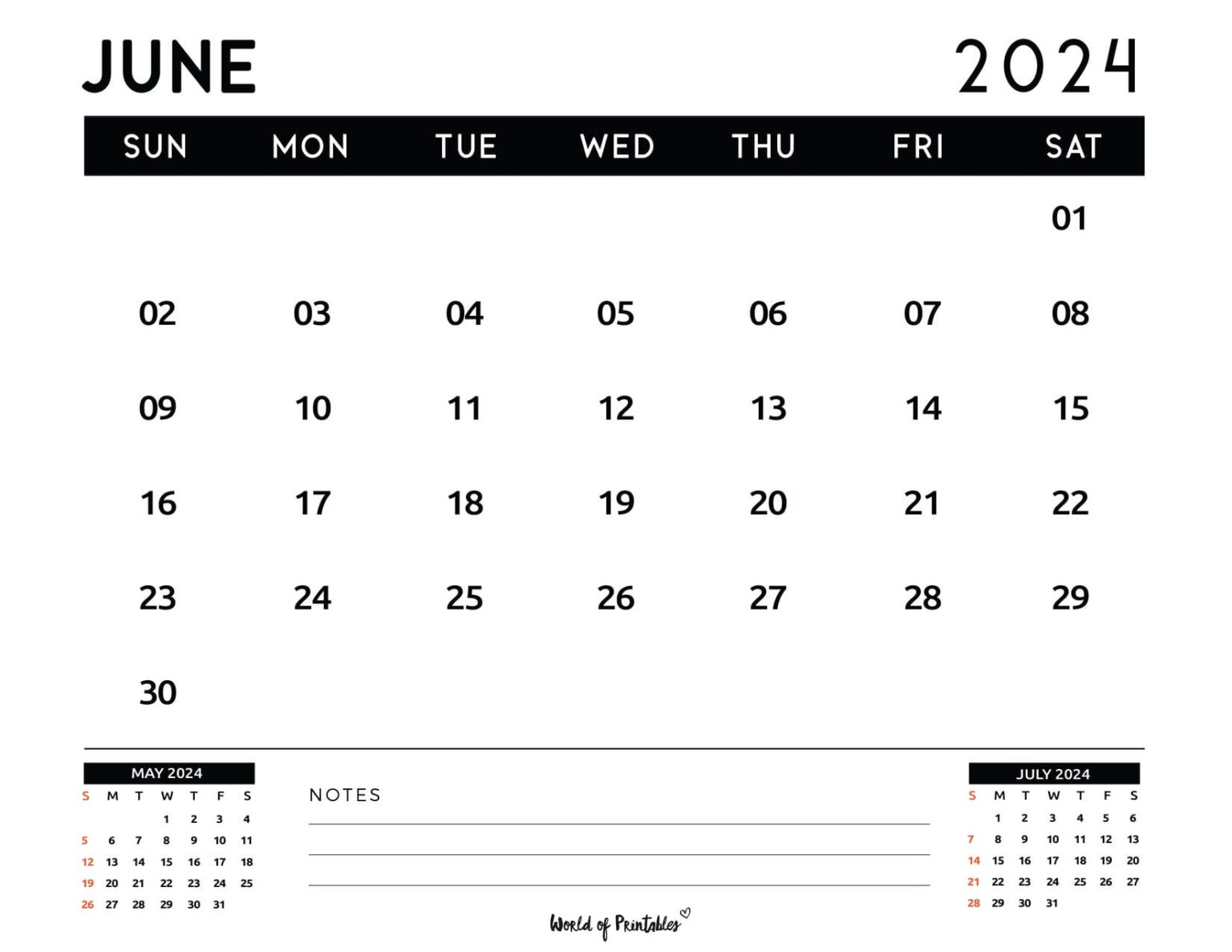 June 2024 Calendars | 100+ Best - 100's of Styles - All Free!