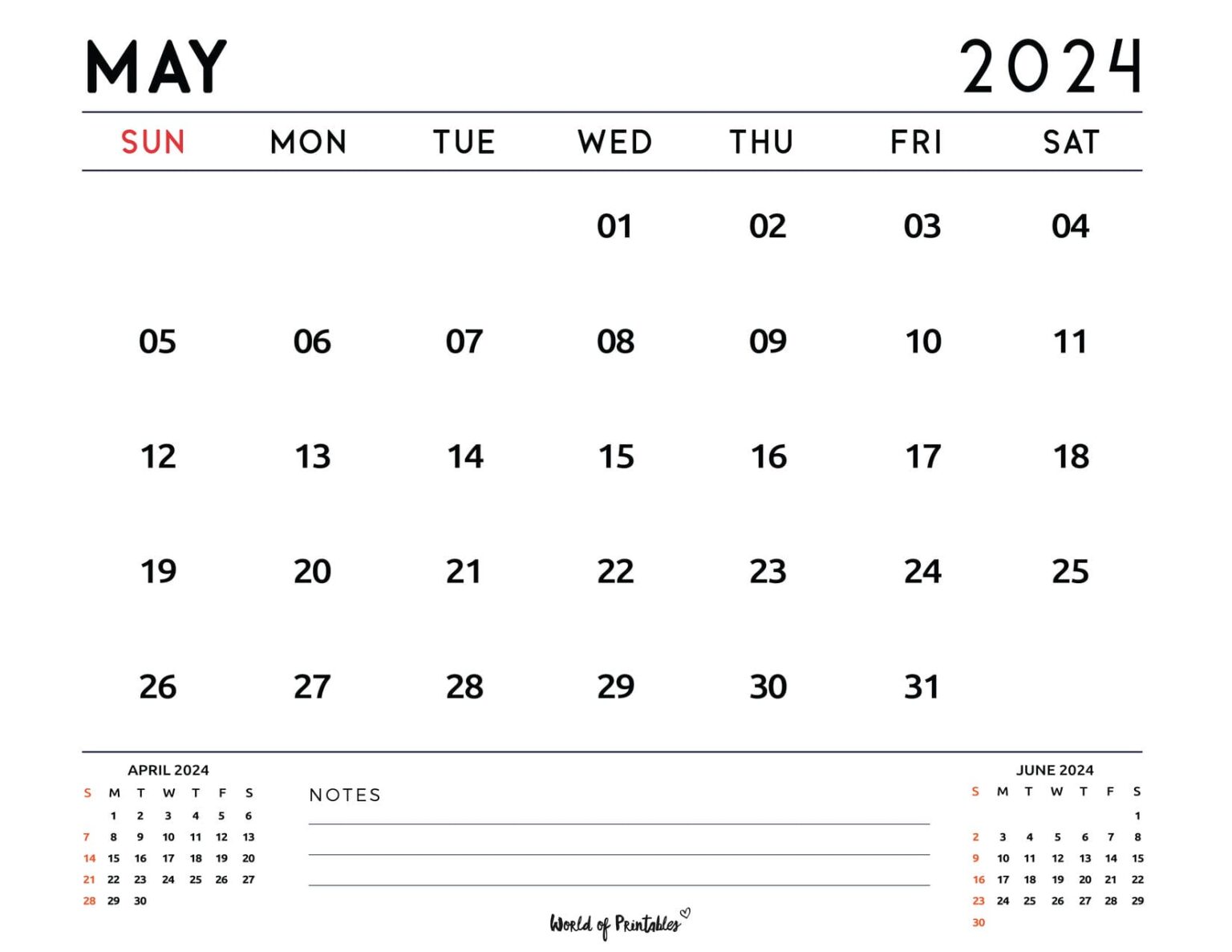 May 2024 Calendars | 100+ Best - World of Printables