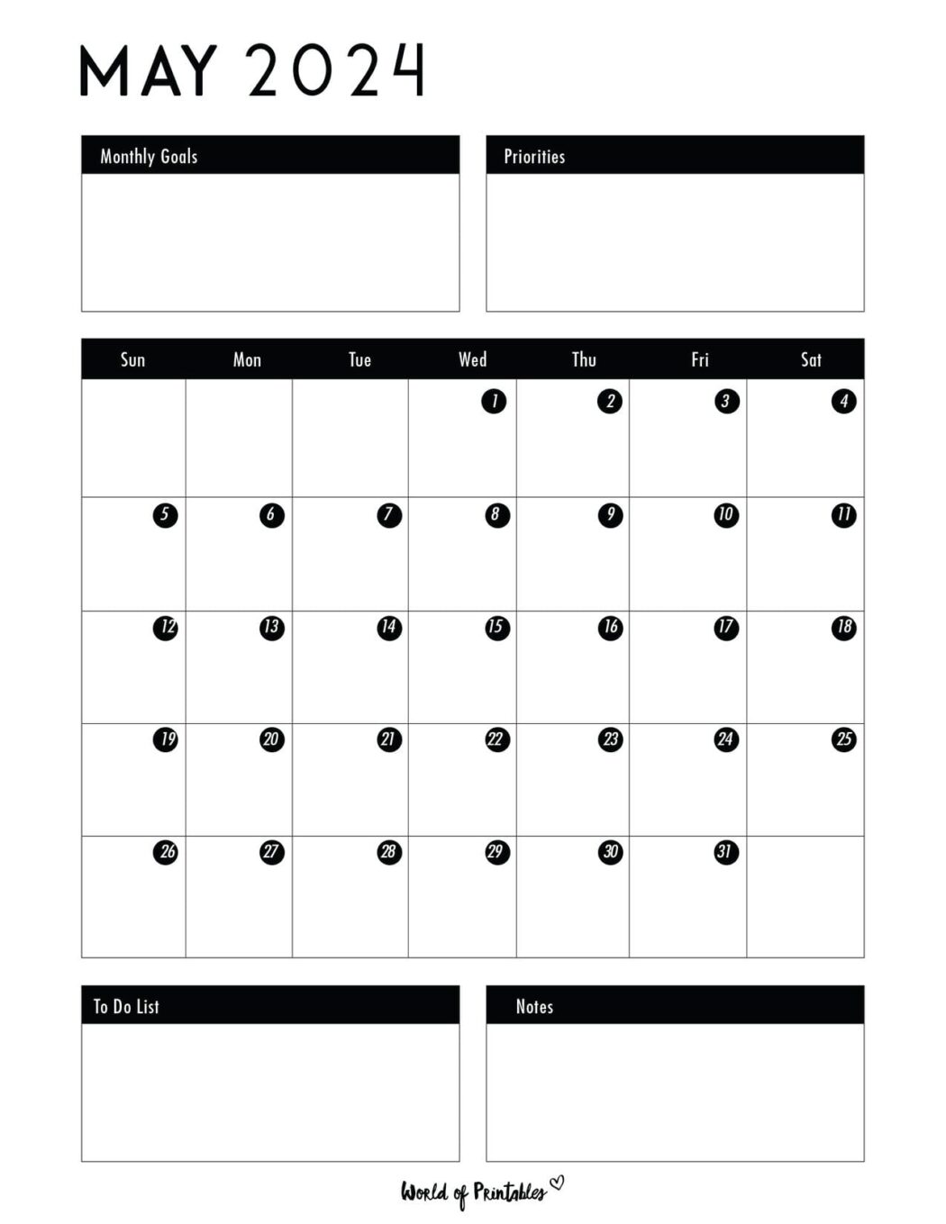 May 2024 Calendars | 100+ Best - World of Printables