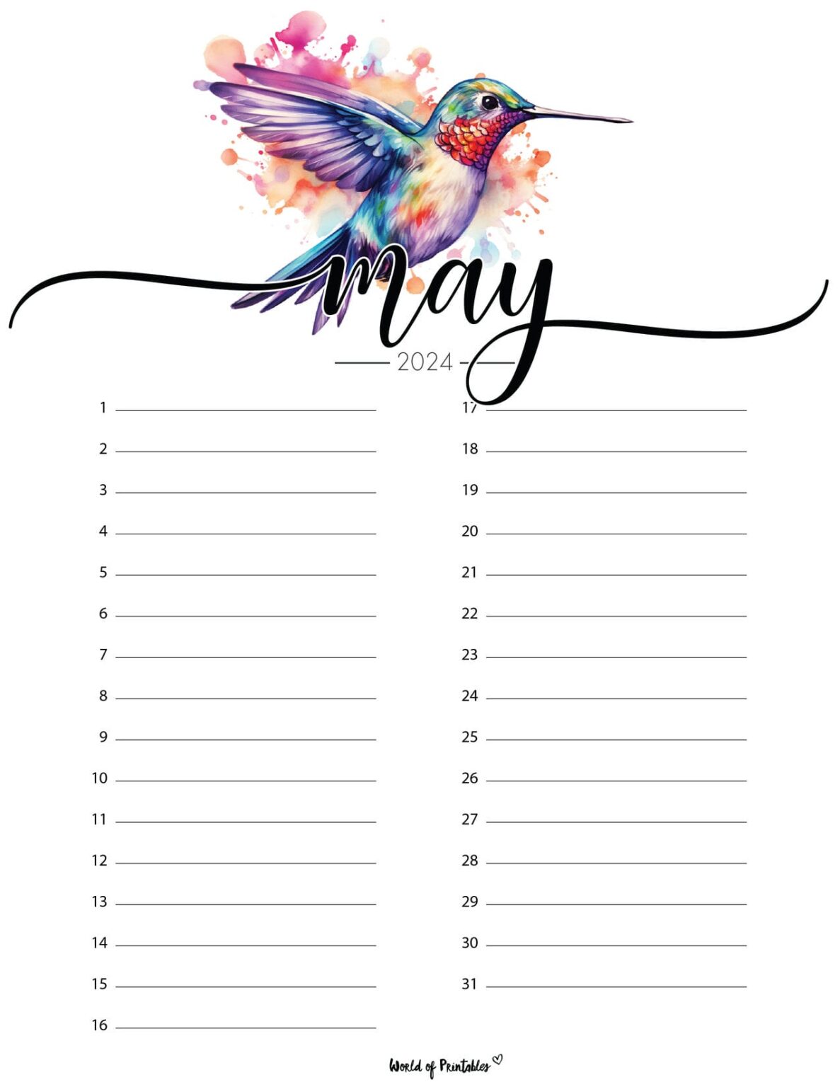 May 2024 Calendars | 100+ Best - World of Printables