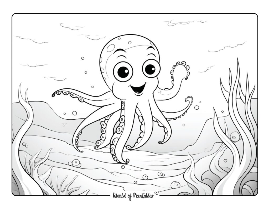 Octopus Coloring Pages For Kids & Adults - World of Printables