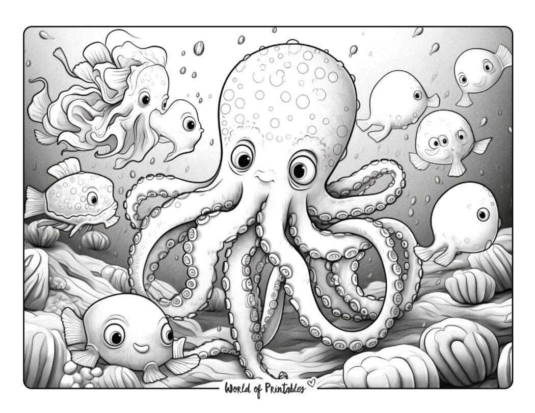 Octopus Coloring Pages For Kids & Adults - World of Printables