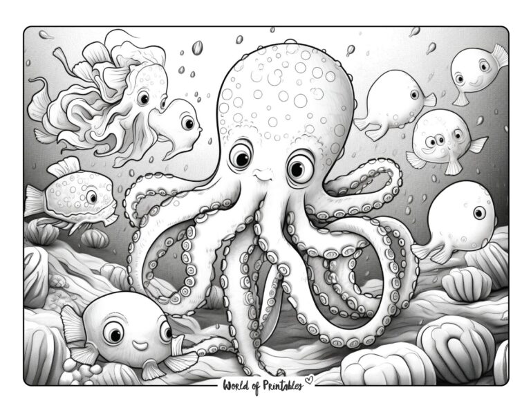 Octopus Coloring Pages For Kids & Adults - World of Printables