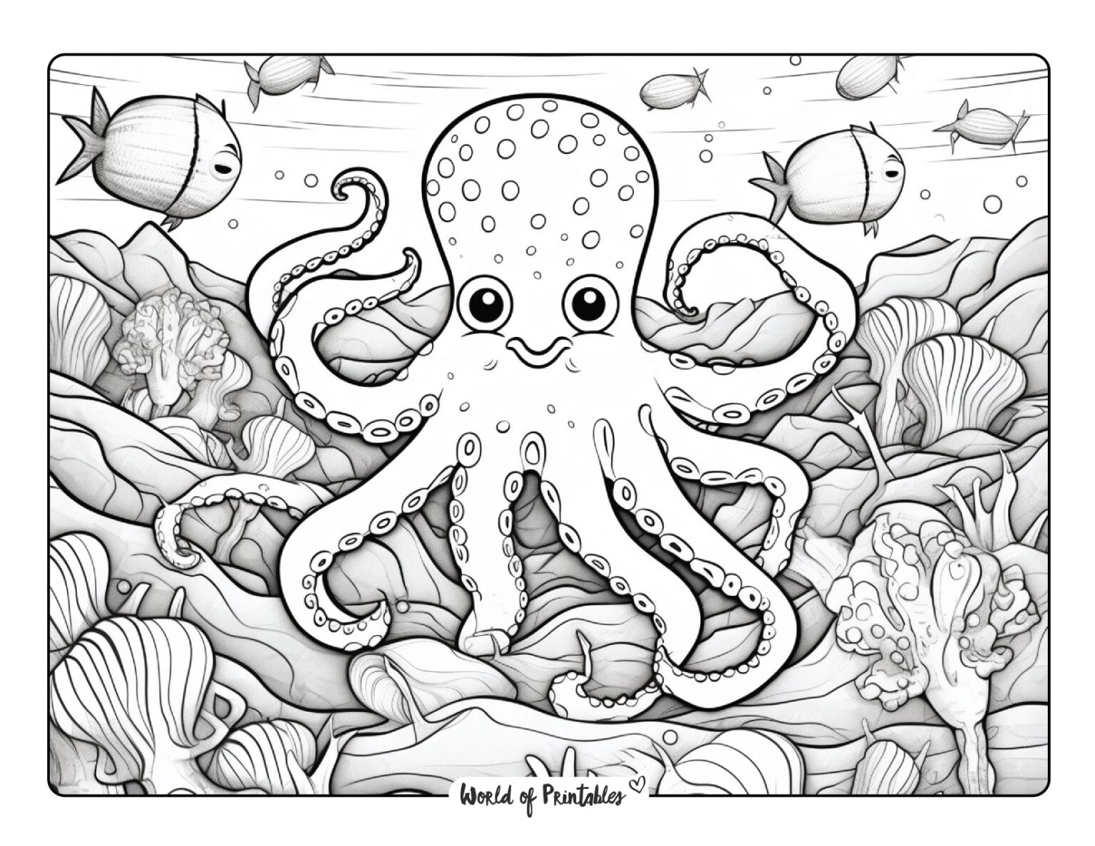 Octopus Coloring Pages For Kids & Adults - World of Printables