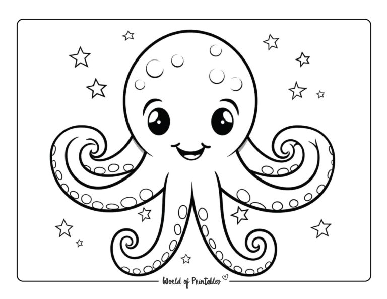 Octopus Coloring Pages For Kids & Adults - World of Printables