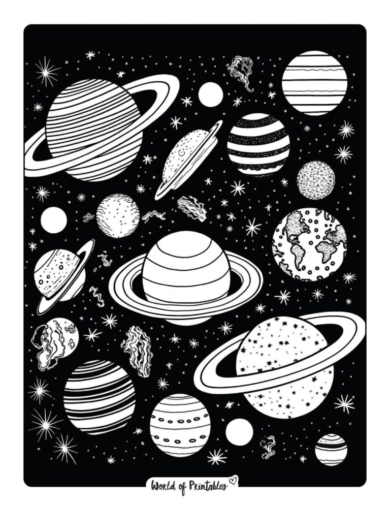 Planet Coloring Pages For Kids & Adults - World of Printables