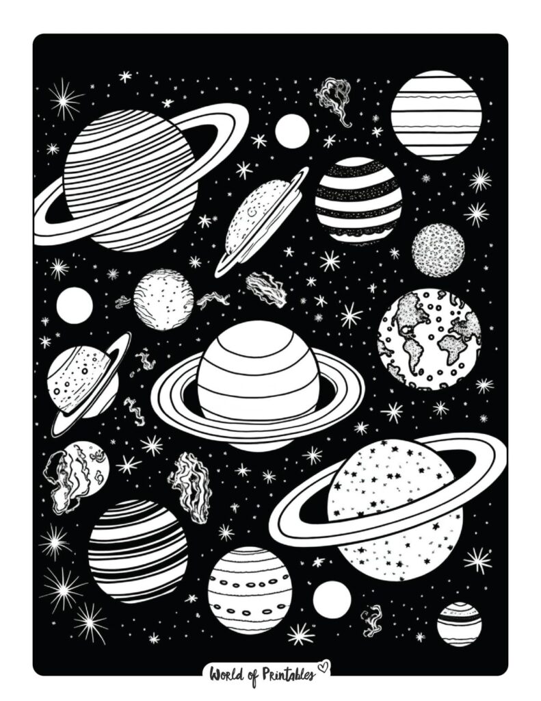 Planet Coloring Pages For Kids & Adults - World of Printables