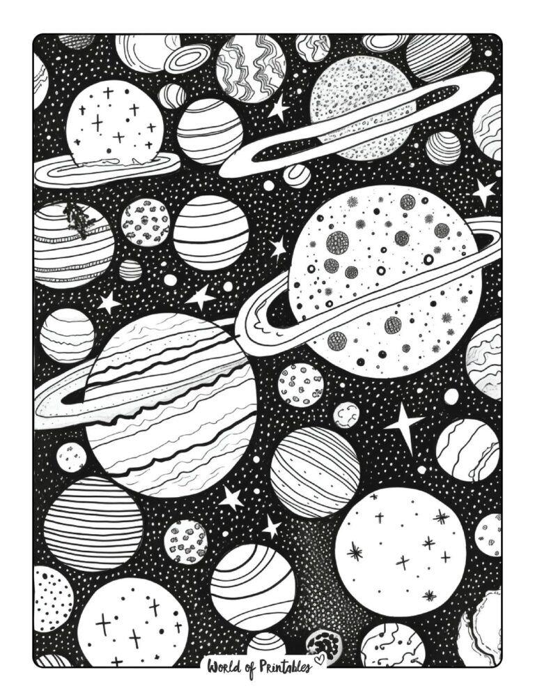 Planet Coloring Pages For Kids & Adults - World of Printables