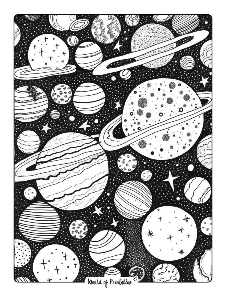 Planet Coloring Pages For Kids & Adults - World of Printables