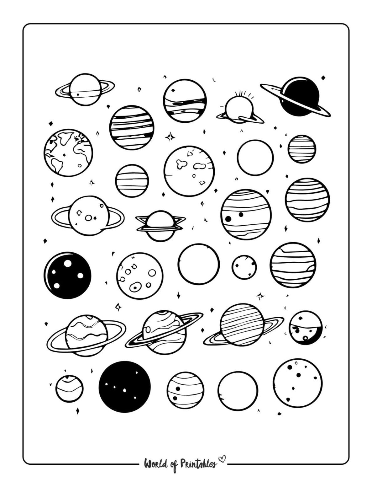 Planet Coloring Pages For Kids & Adults - World of Printables