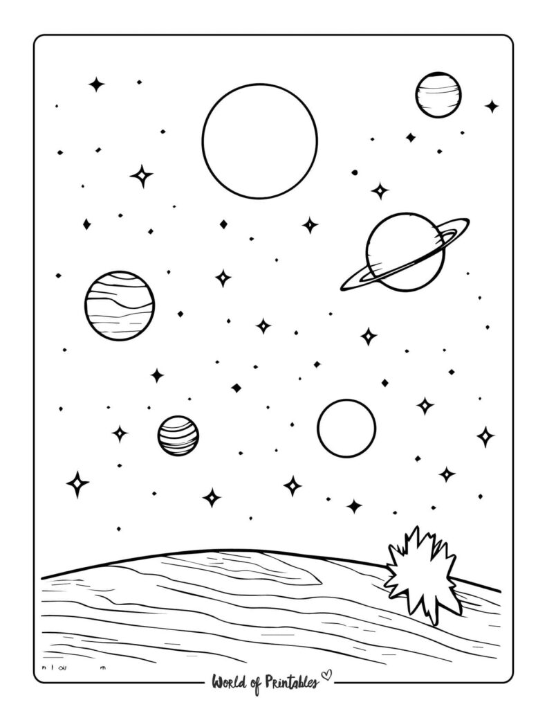 Planet Coloring Pages For Kids & Adults - World of Printables