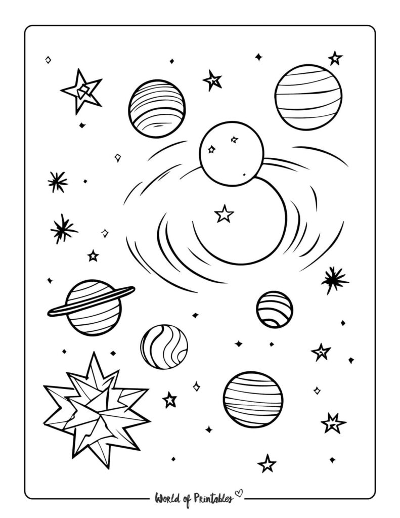Planet Coloring Pages For Kids & Adults - World of Printables